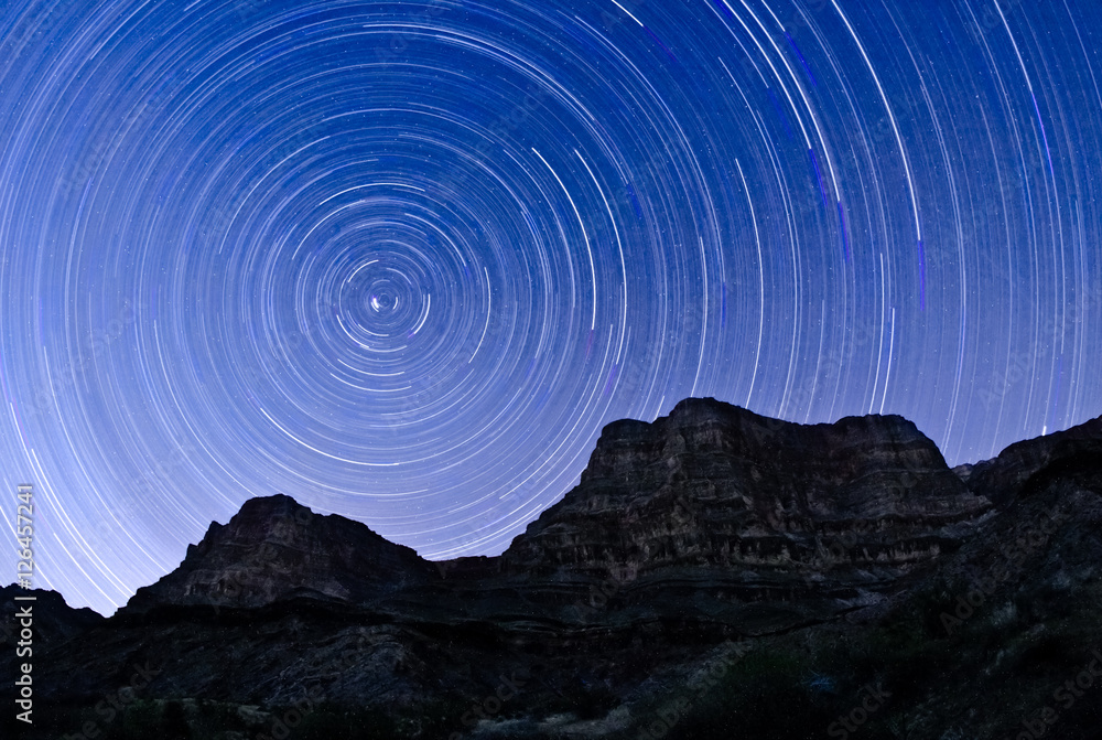 Star Swirls Over Grand Canyon National Park Stock Photo | Adobe Stock