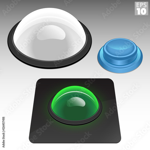 Arcade Trackball And Concave Push Button Control Panel Set Stock Vector ...