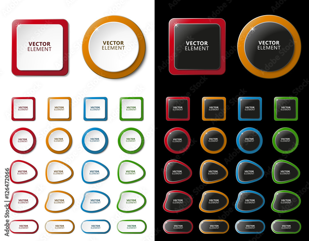 High Quality Modern Color Labels on White Background and Black ...