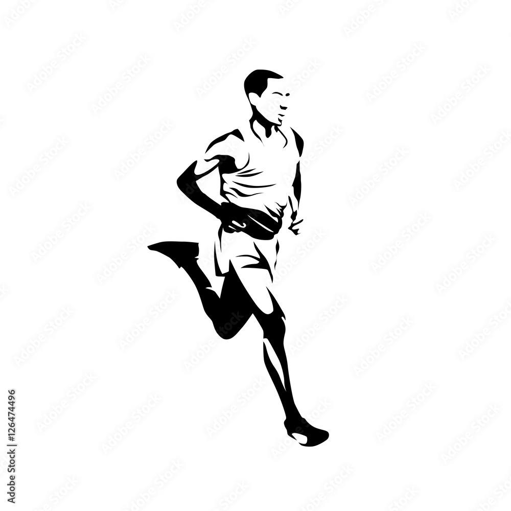 Vector runner, isolated sprinter Stock Vector | Adobe Stock