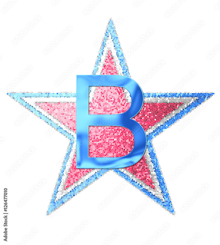 Alphabet Red White and Blue B Stock Illustration | Adobe Stock