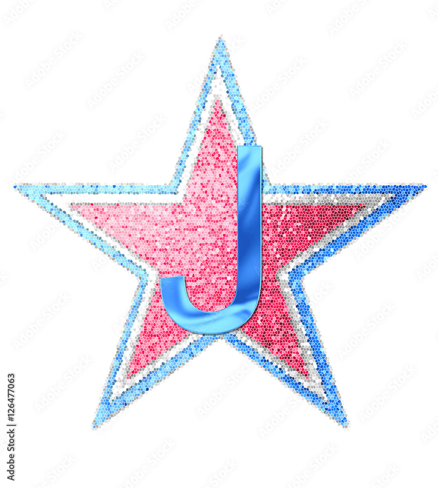 Alphabet Red White and Blue J Stock Photo | Adobe Stock