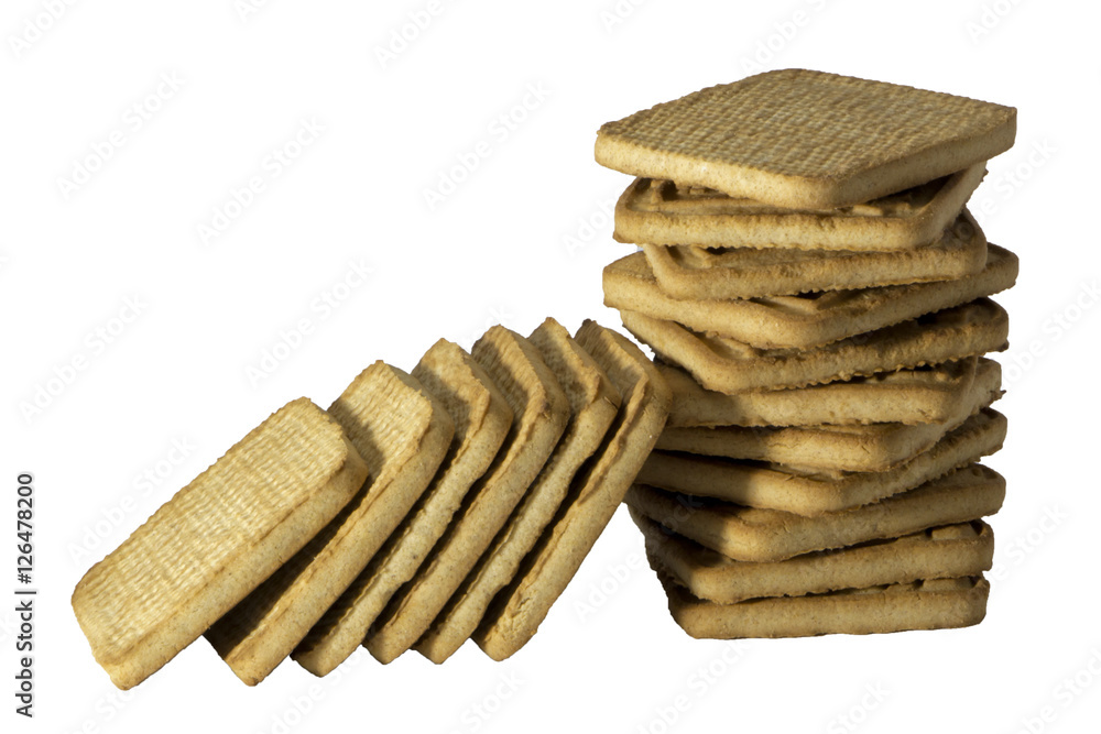 Square cookies isolated on white background Stock Photo | Adobe Stock