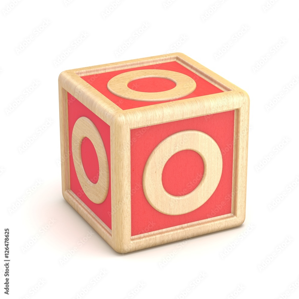 Letter O wooden alphabet blocks font rotated. 3D Stock Illustration ...