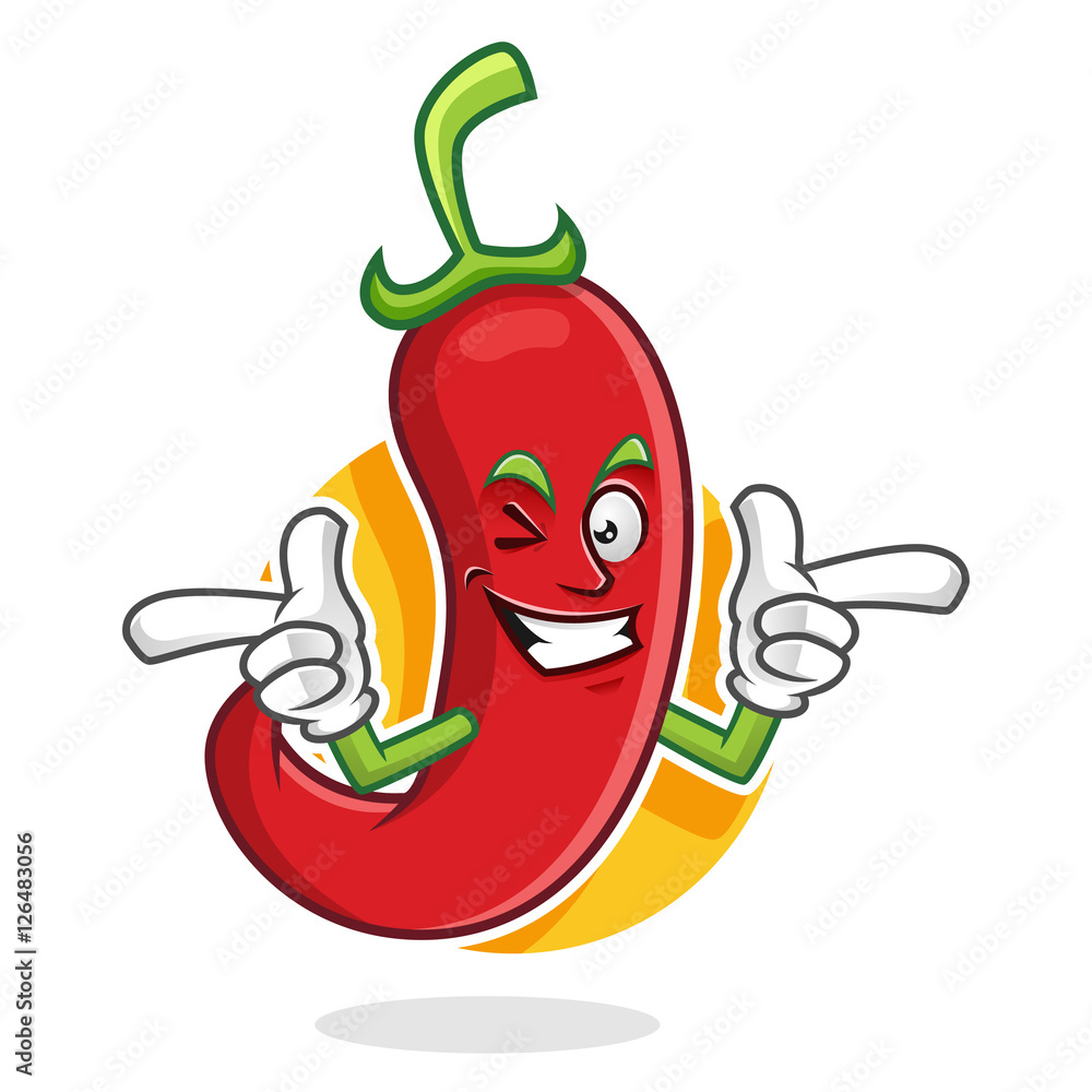 Funky chili pepper mascot, chili pepper character, chili pepper cartoon ...