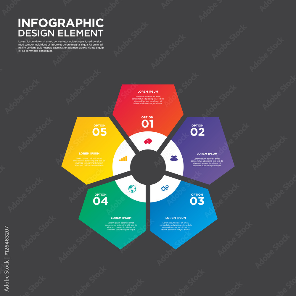 Infographic business report template layout design element vector ...