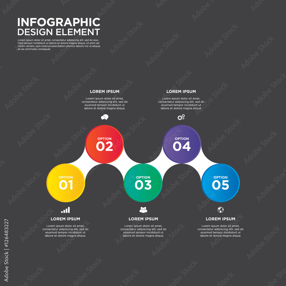 Infographic business report template layout design element vector ...