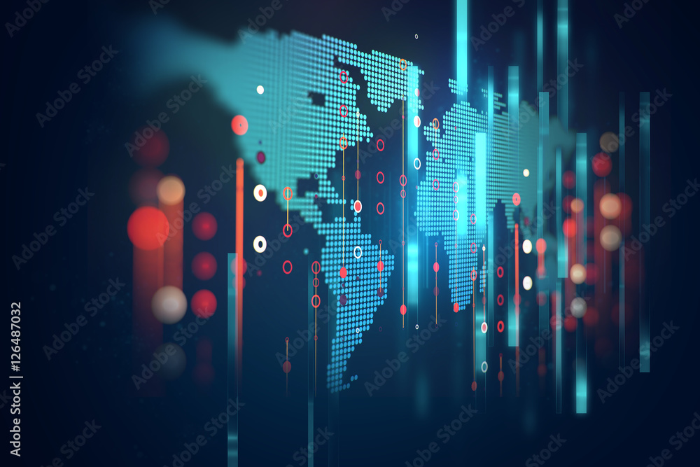 futuristic earth map technology abstract background Stock Illustration ...