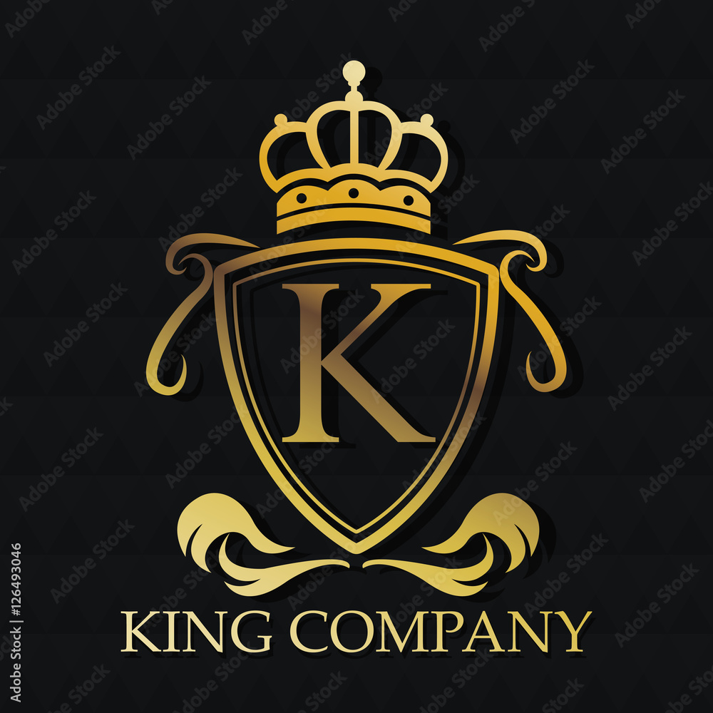 King company emblem icon. Exclusive rich club glamour and member theme ...