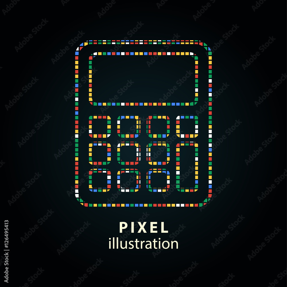 Calculator - pixel illustration. Stock Vector | Adobe Stock