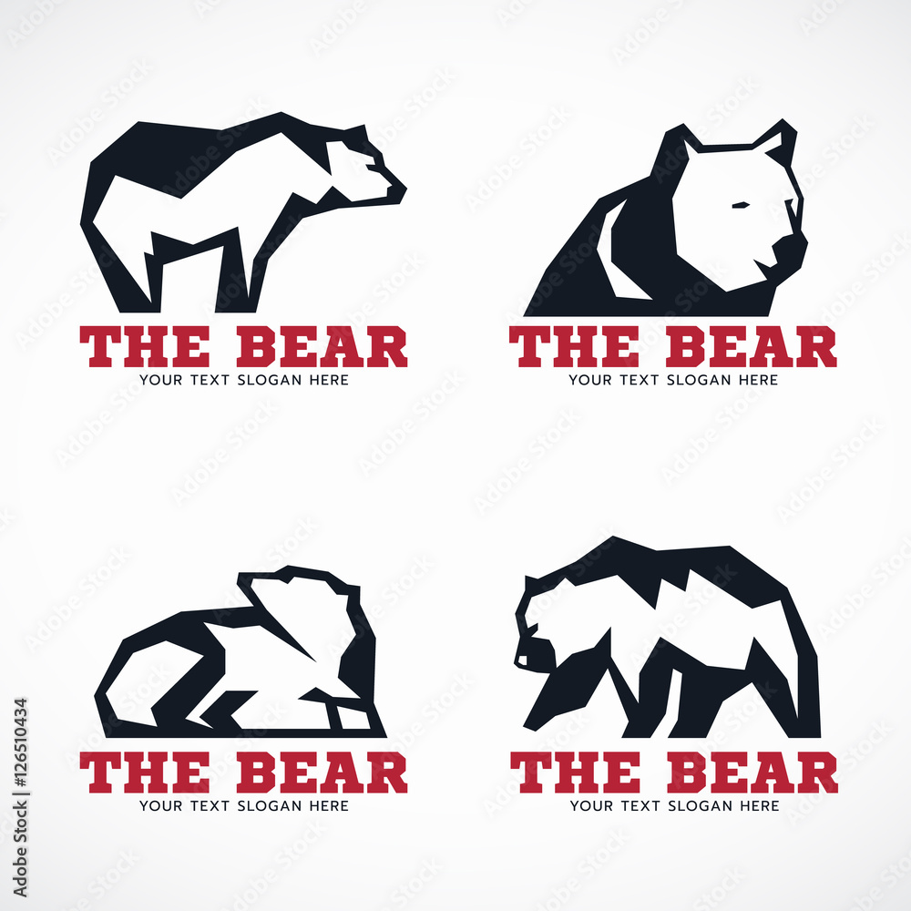 Black and red Bear logo vector design Stock Vector | Adobe Stock