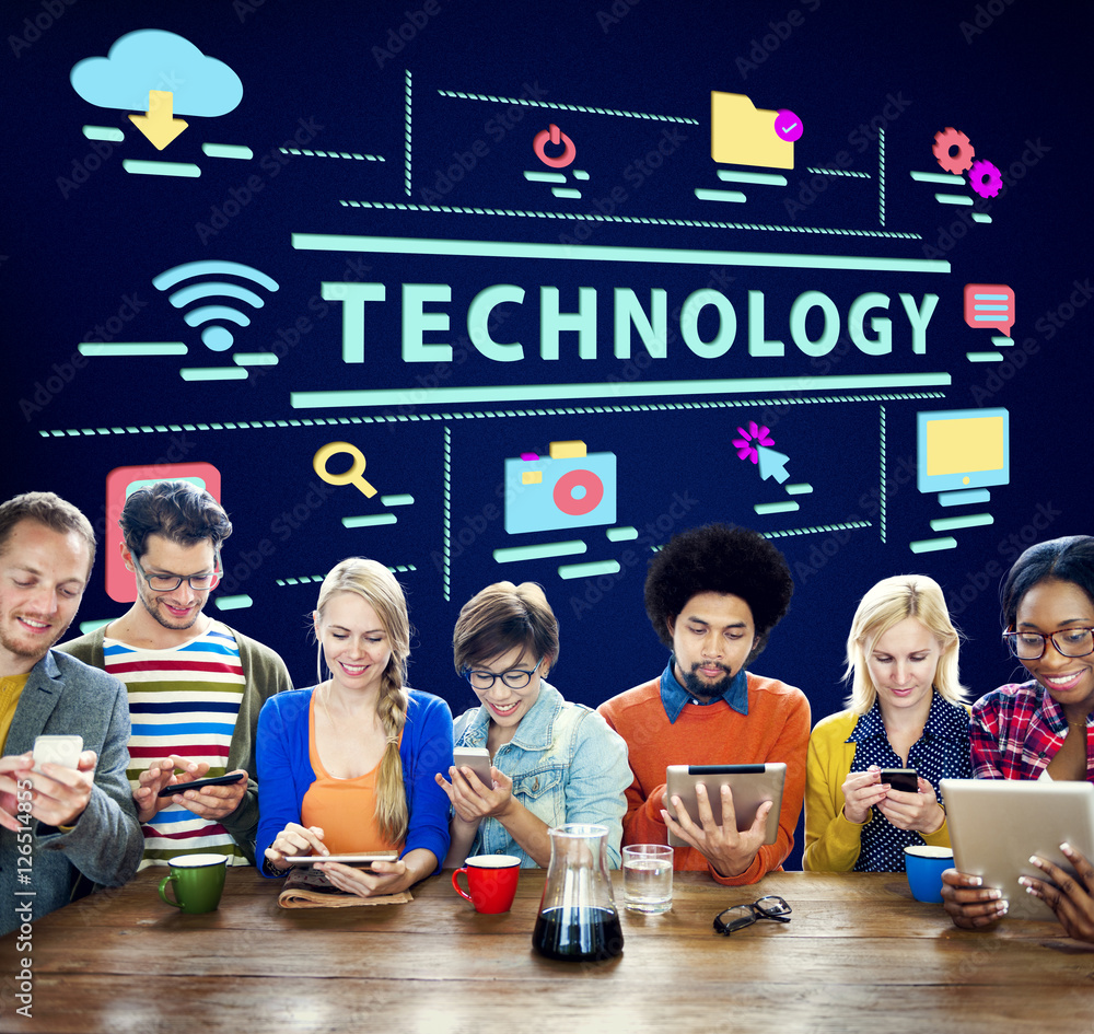 Technology Modern Device Connection Network Concept Stock Photo | Adobe ...