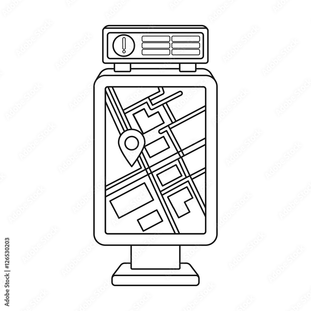 Information board icon in outline style isolated on white background ...