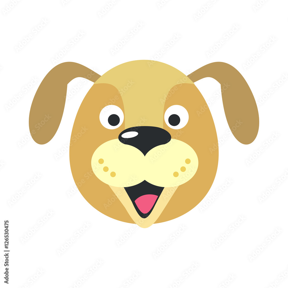 Dog Face Vector Illustration in Flat Design Stock Vector | Adobe Stock