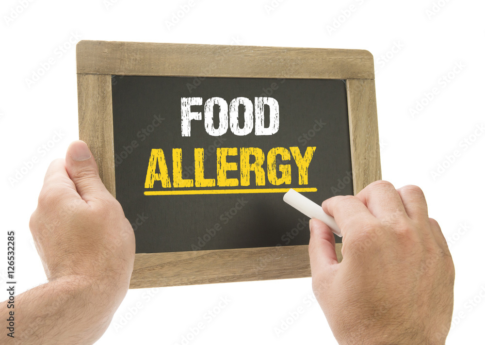 Food Allergy / Hand writing on chalkboard Stock Photo | Adobe Stock
