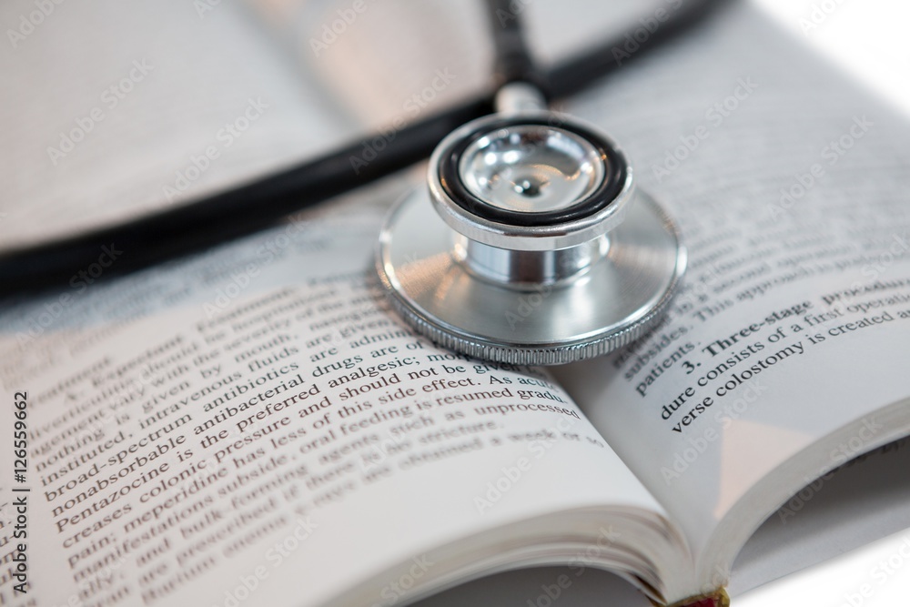 Stethoscope on open book Stock Photo | Adobe Stock