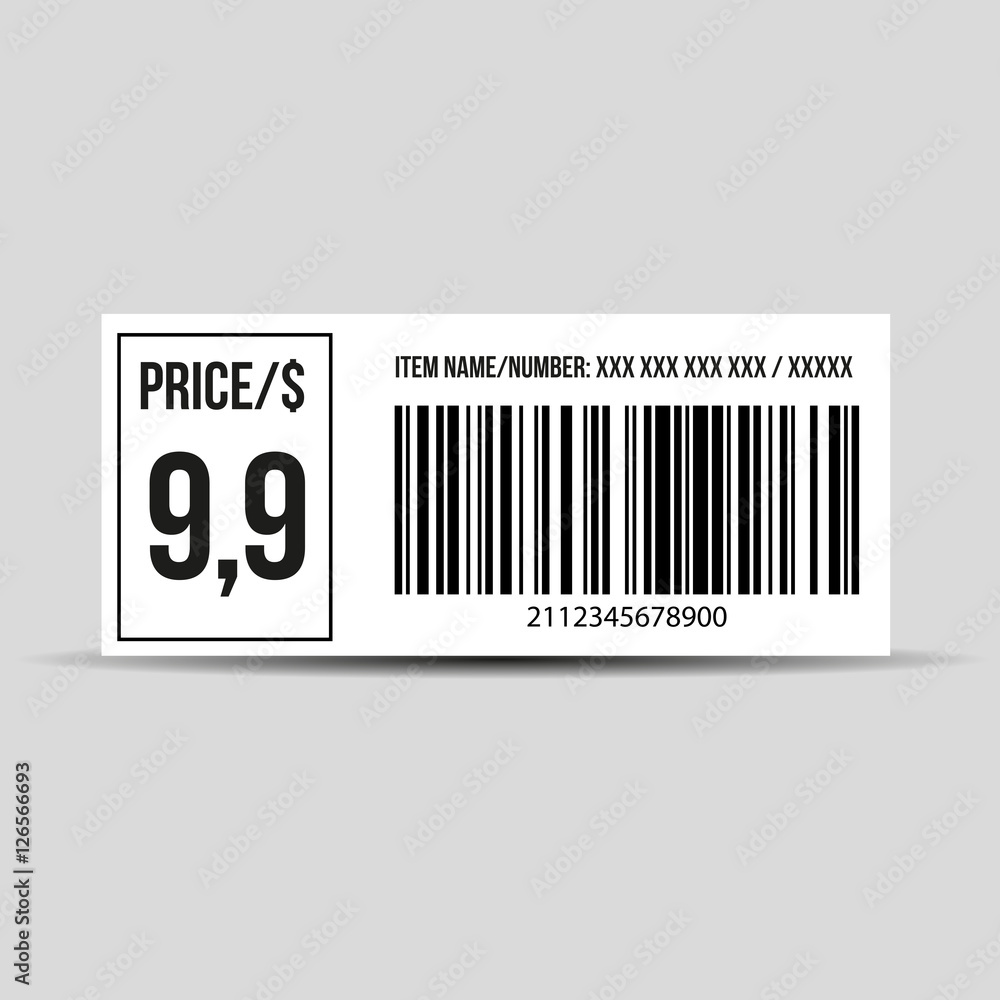 Barcode label vector - price tag Stock Vector | Adobe Stock