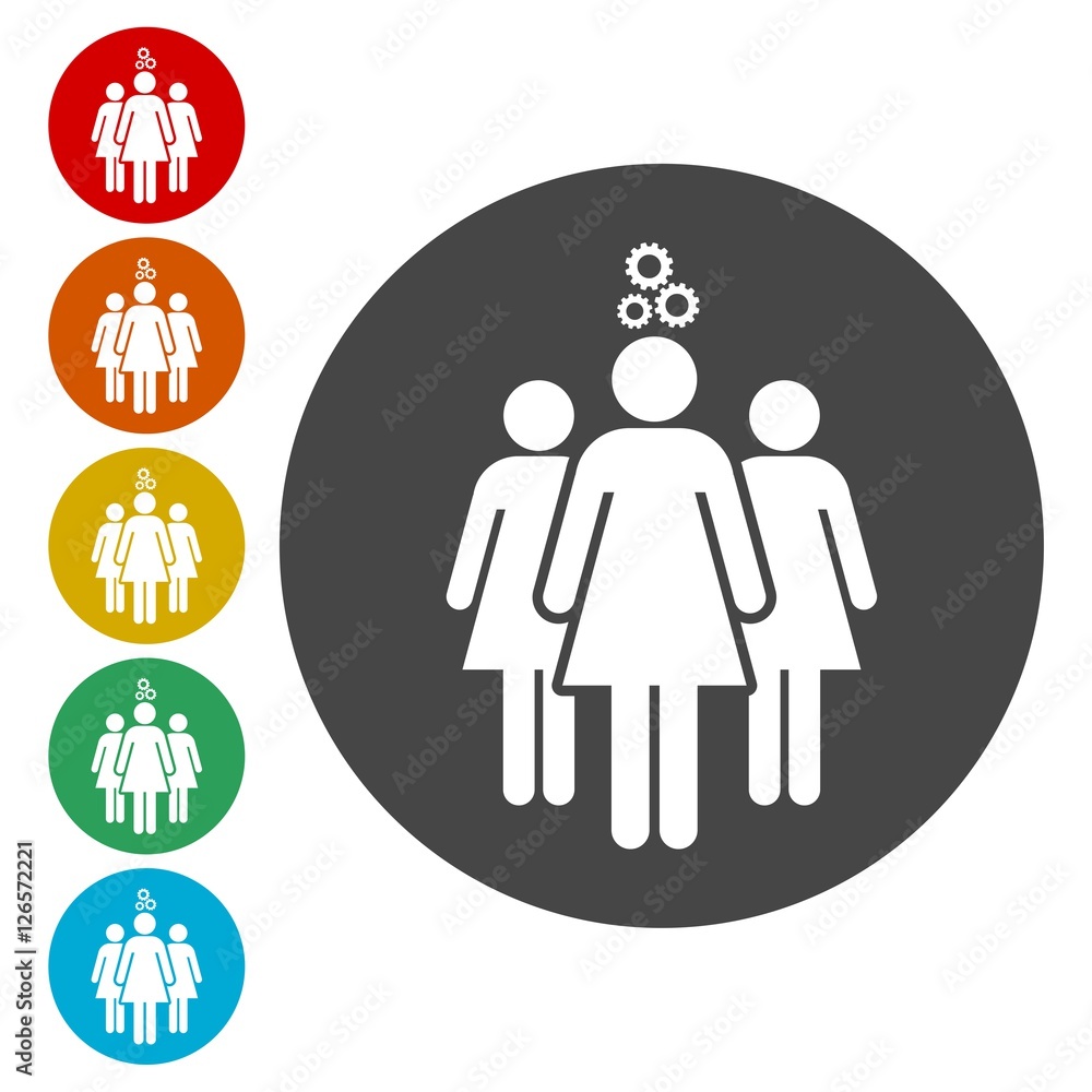 Group of three women icon Stock Vector | Adobe Stock