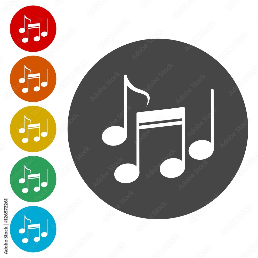 Music notes icons set Stock Vector | Adobe Stock