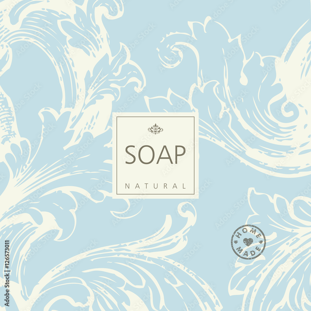 Vector background for natural handmade soap, decorative paper Stock 벡터 ...