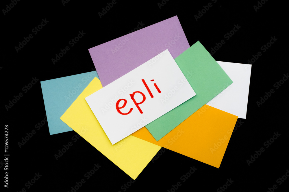 Icelandic; Learning New Language with Handwritten Flash Cards. T Stock ...