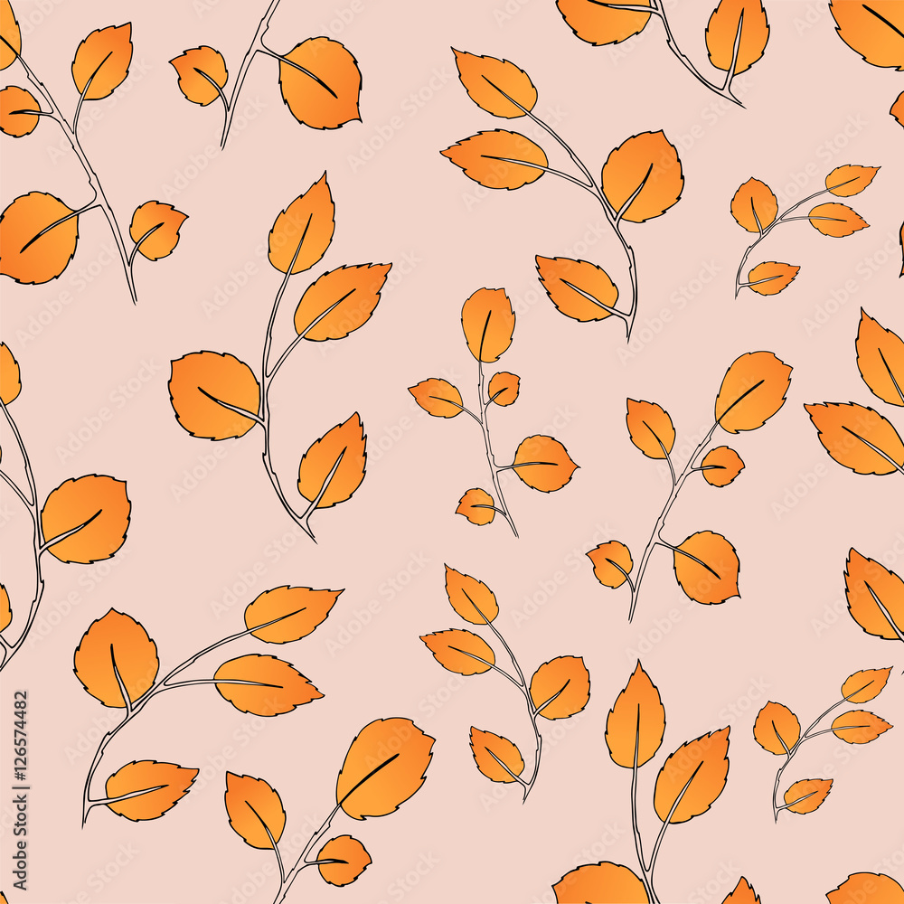 Seamless autumn leaf pattern. Stock Vector | Adobe Stock