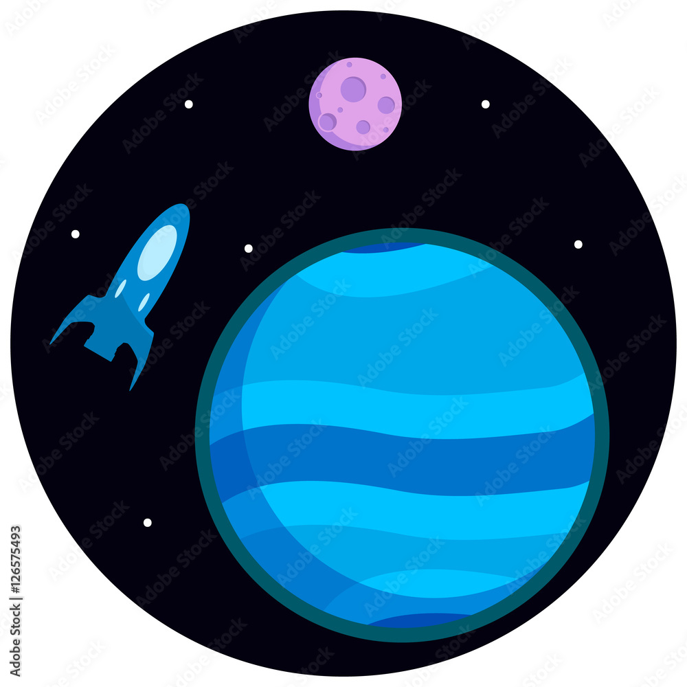 Part of the universe. Vector image of the cosmos in a circle ...