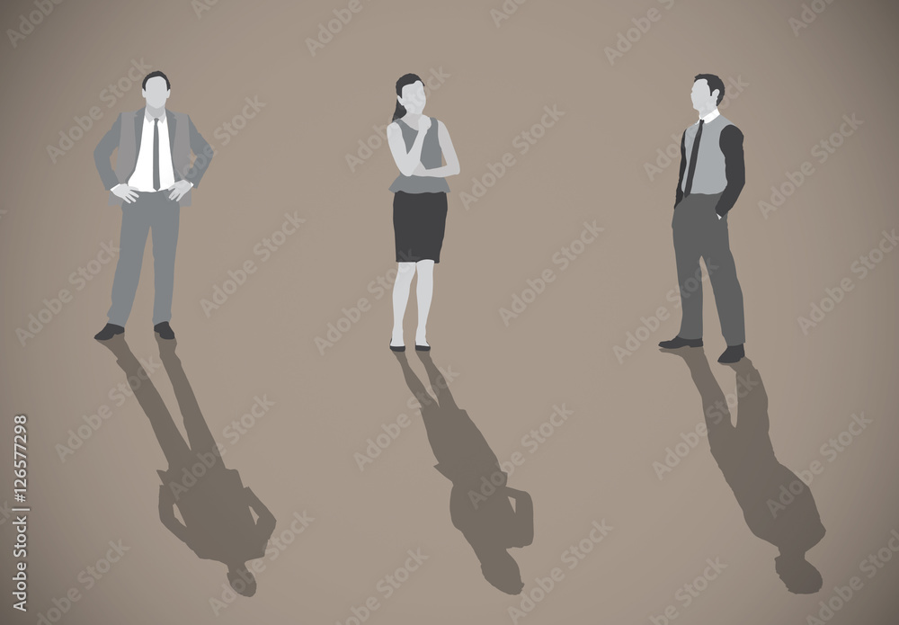 30 Grayscale Icons of People in Business Clothes Stock Template | Adobe ...