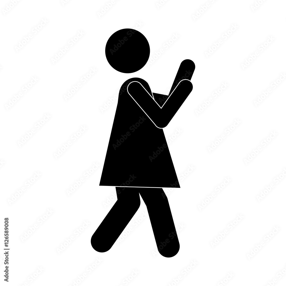 woman pictogram icon image vector illustration design Stock Vector ...