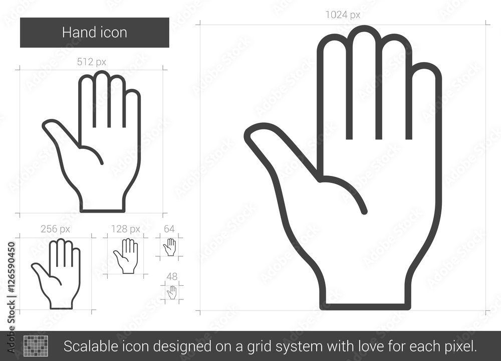 Hand line icon. Stock Vector | Adobe Stock