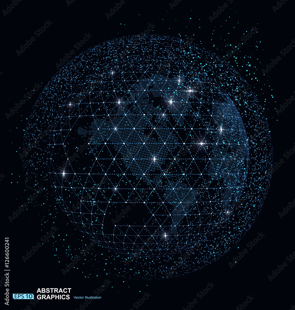 World map point, line, composition, representing the global, Global ...
