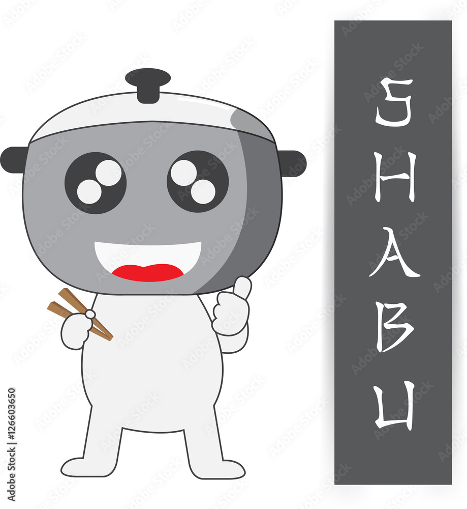 Vetor de shabu cartoon logo concept do Stock | Adobe Stock