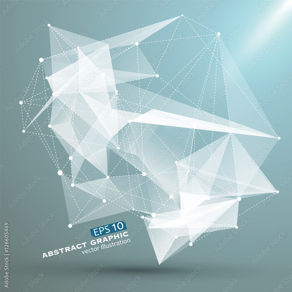 Point, line, surface composition of abstract graphics, infographics ...