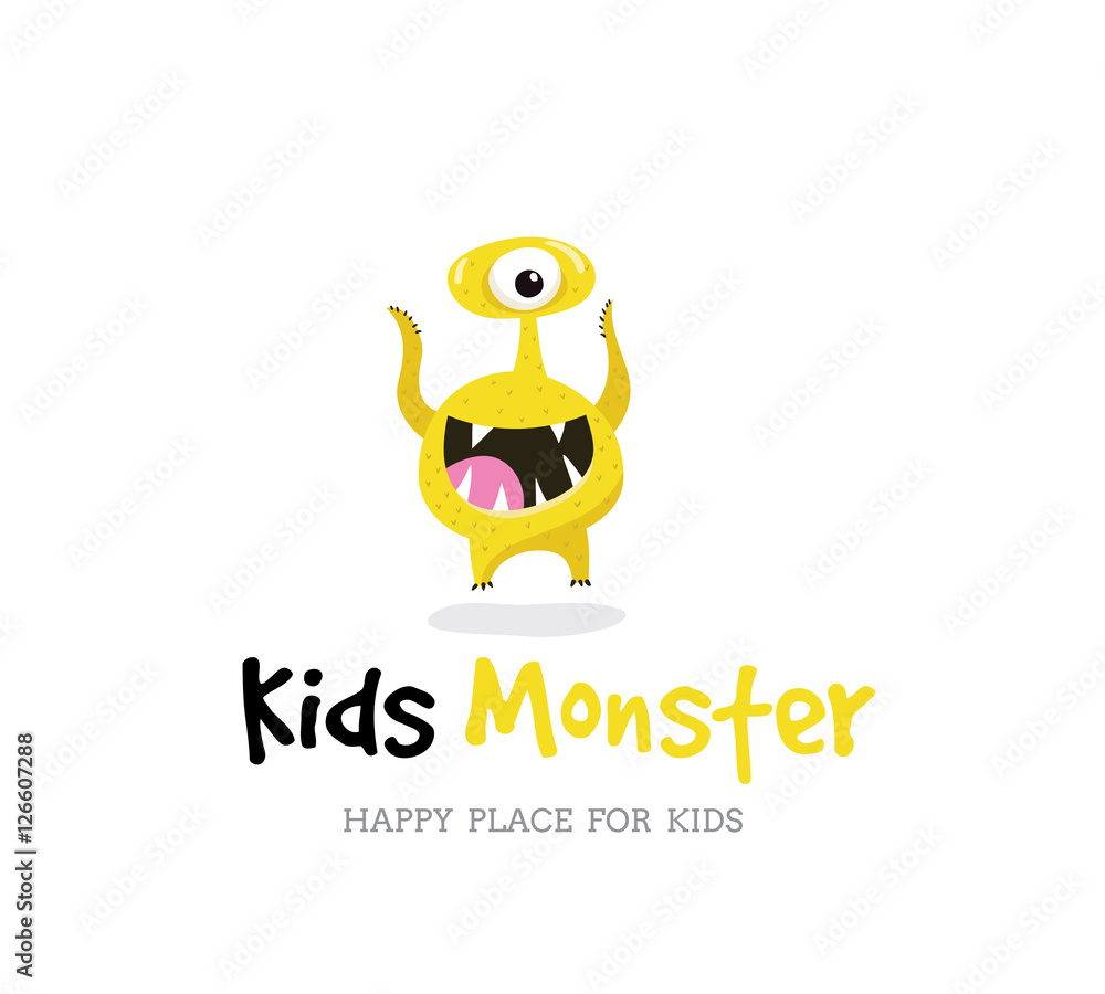 Monster vector , Kids monster logo, Cute monster design template. Stock ...