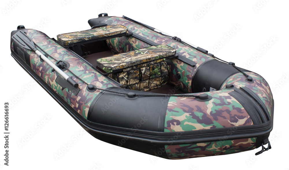 inflatable boat under the white background. isolated Stock Photo ...