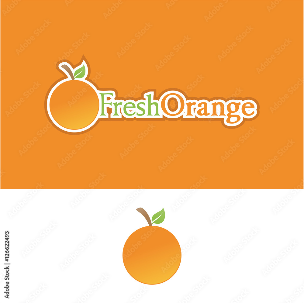 fresh orange fruit concept logo icon Stock Vector | Adobe Stock