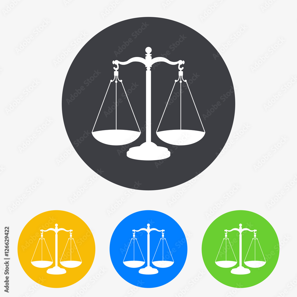 Icono plano balanza en circulo varios colores Stock Vector | Adobe Stock