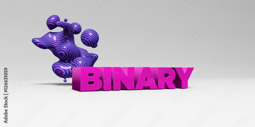 Illustrazione Stock BINARY - 3D rendered colorful headline illustration ...