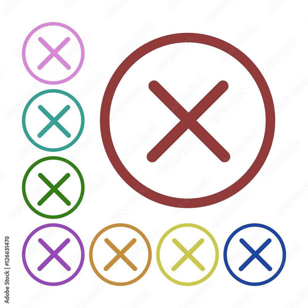 Reject or No Icon Set Stock Vector | Adobe Stock