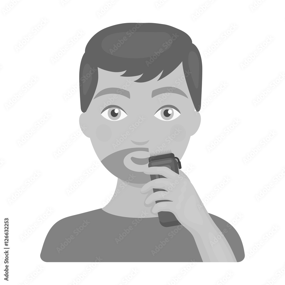 Shaving icon in monochrome style isolated on white background. Skin ...