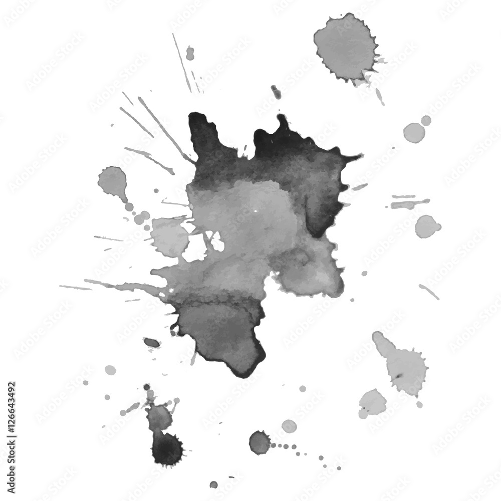 Abstract watercolor grayscale background. Stock Illustration | Adobe Stock