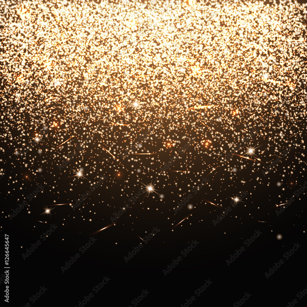 Diamond background. Christmas lights. Sparks vector. Gold bokeh ...