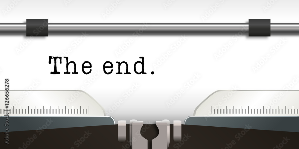 Machine à écrire - écrivain - The end Stock Vector | Adobe Stock