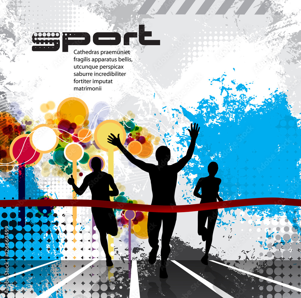 Sport background with runner. Vector illustration Stock Vector | Adobe ...