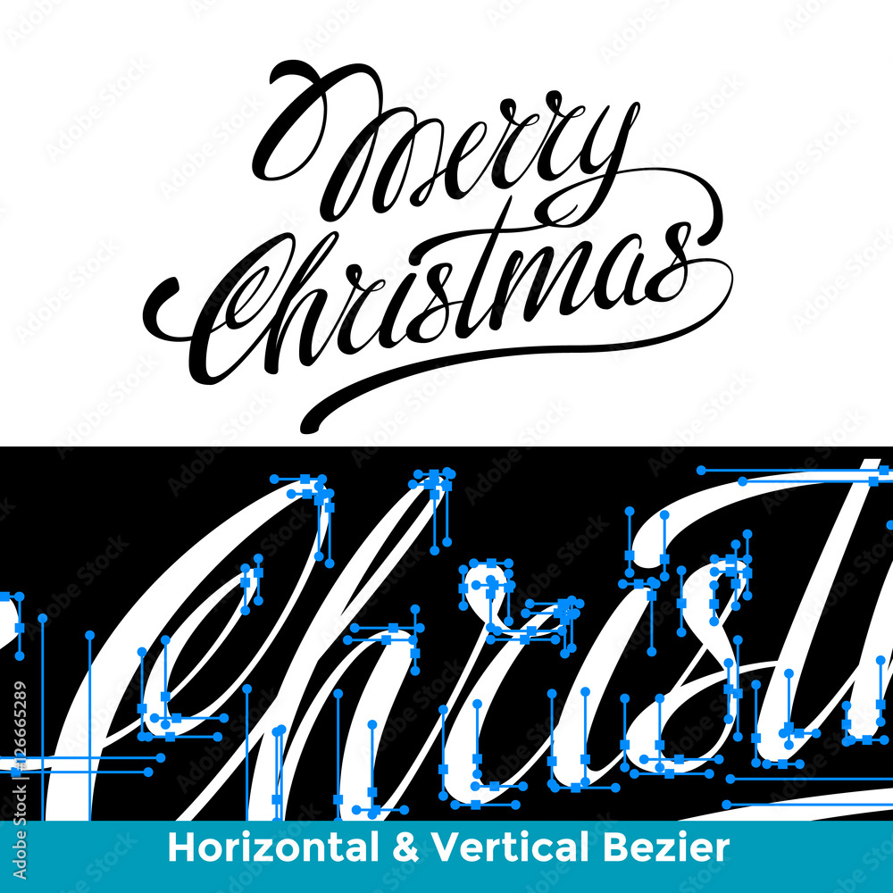 Merry Christmas, lettering, calligraphy the inscription is made in the ...