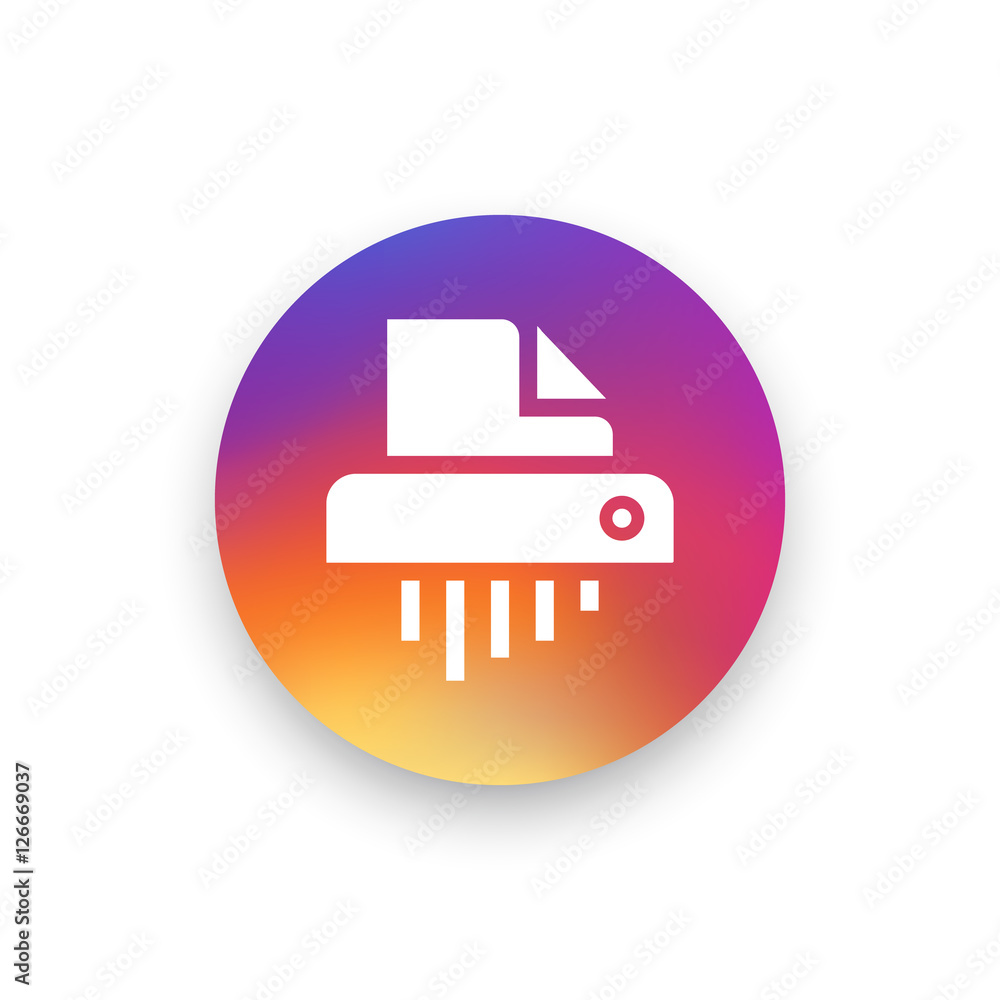 Shredder icon vector, clip art. Also useful as logo, circle app icon ...
