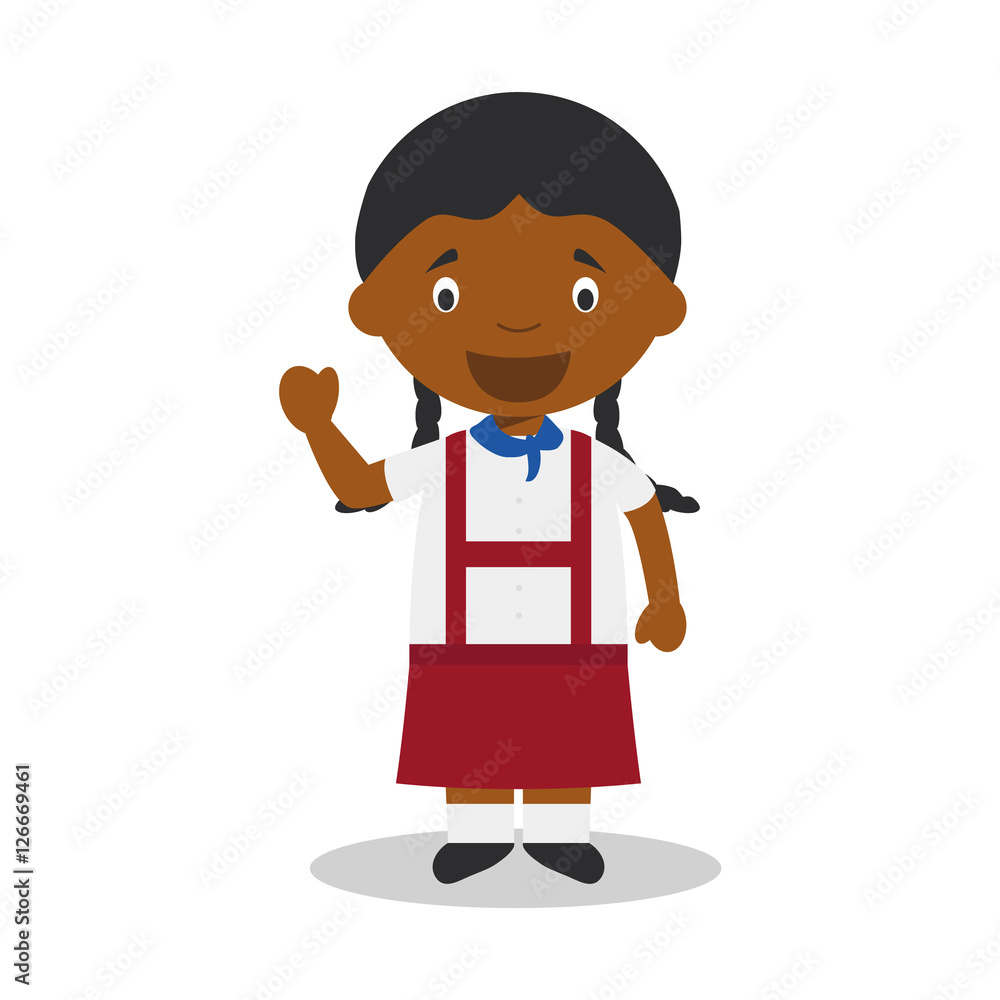 Character from Cuba dressed in the traditional way Vector Illustration ...