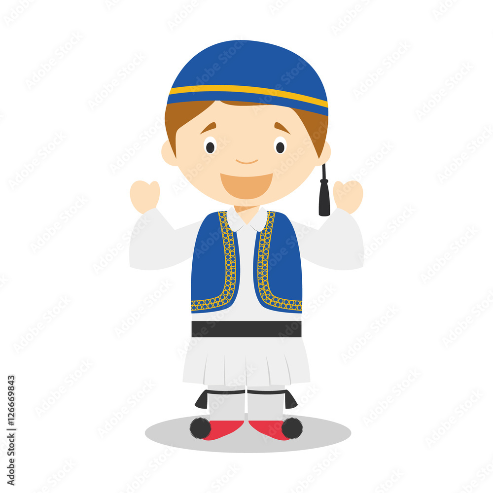 Character from Greece dressed in the traditional way as a Sirtaki ...