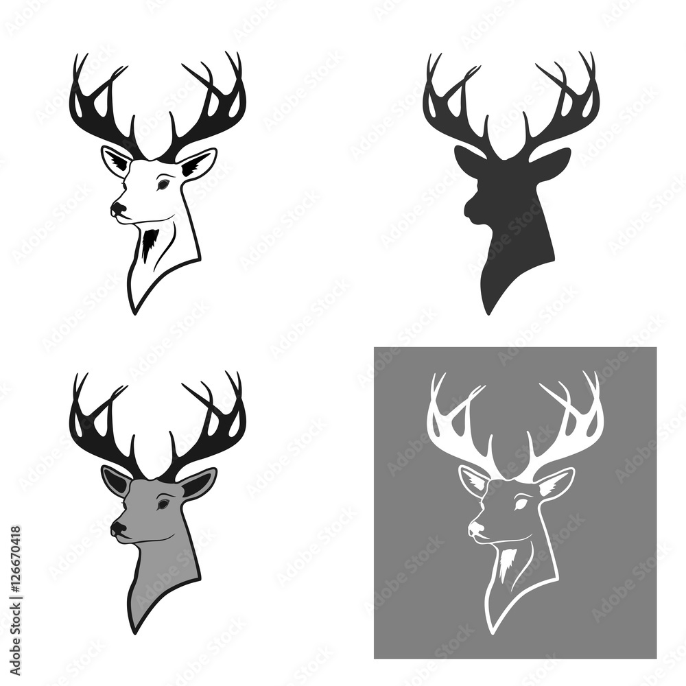 Deer Head Silhouette Patterns