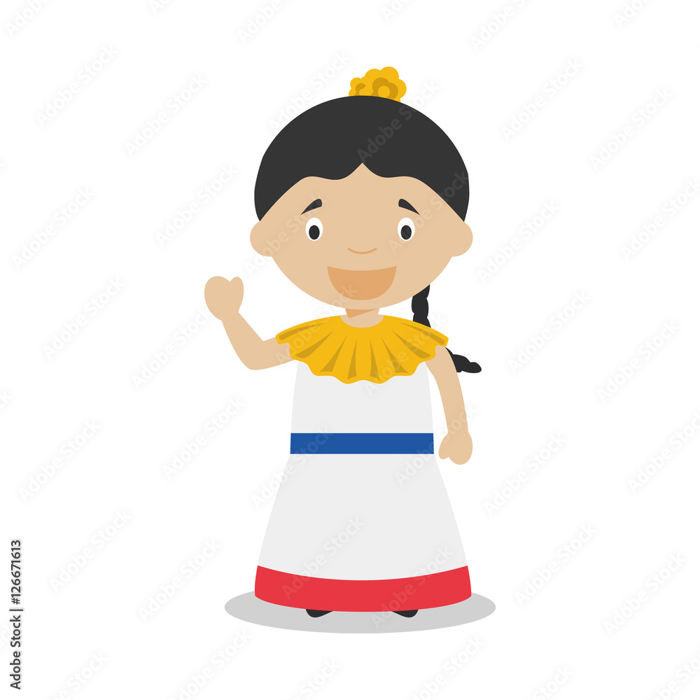 Character from Venezuela dressed in the traditional way Vector ...